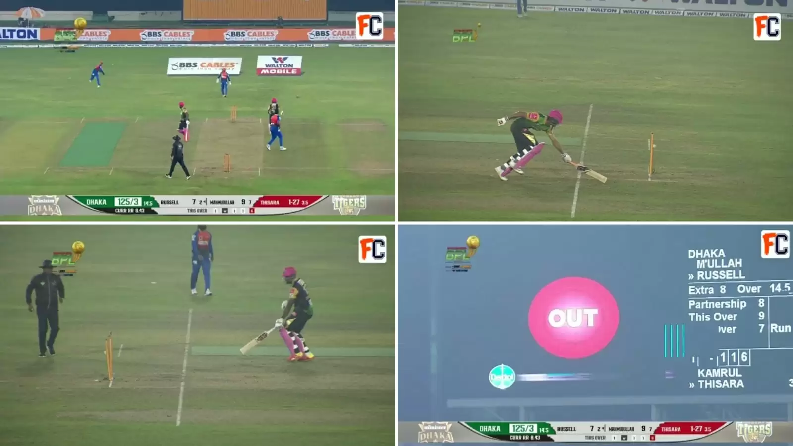 Watch: Shock throw in BPL deflects off stumps & hits other to run Andre ...