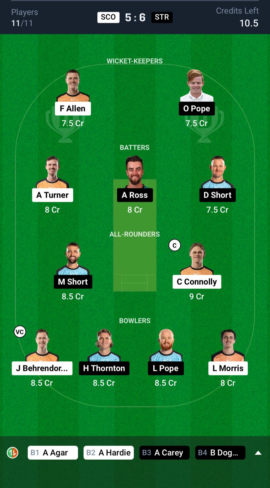 SCO vs STR Dream11 Prediction Today, BBL 2024/25 Fantasy Cricket Tips ...