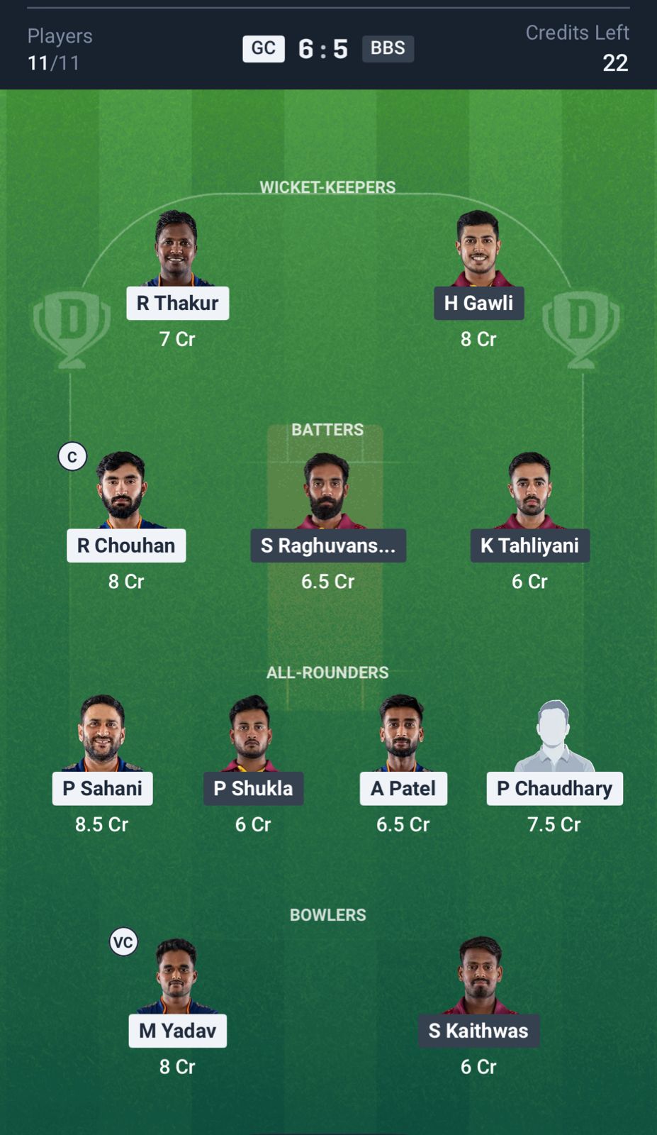 GC vs BBS Dream11 Prediction Today Match 10, MP T20 League 2025 Playing ...
